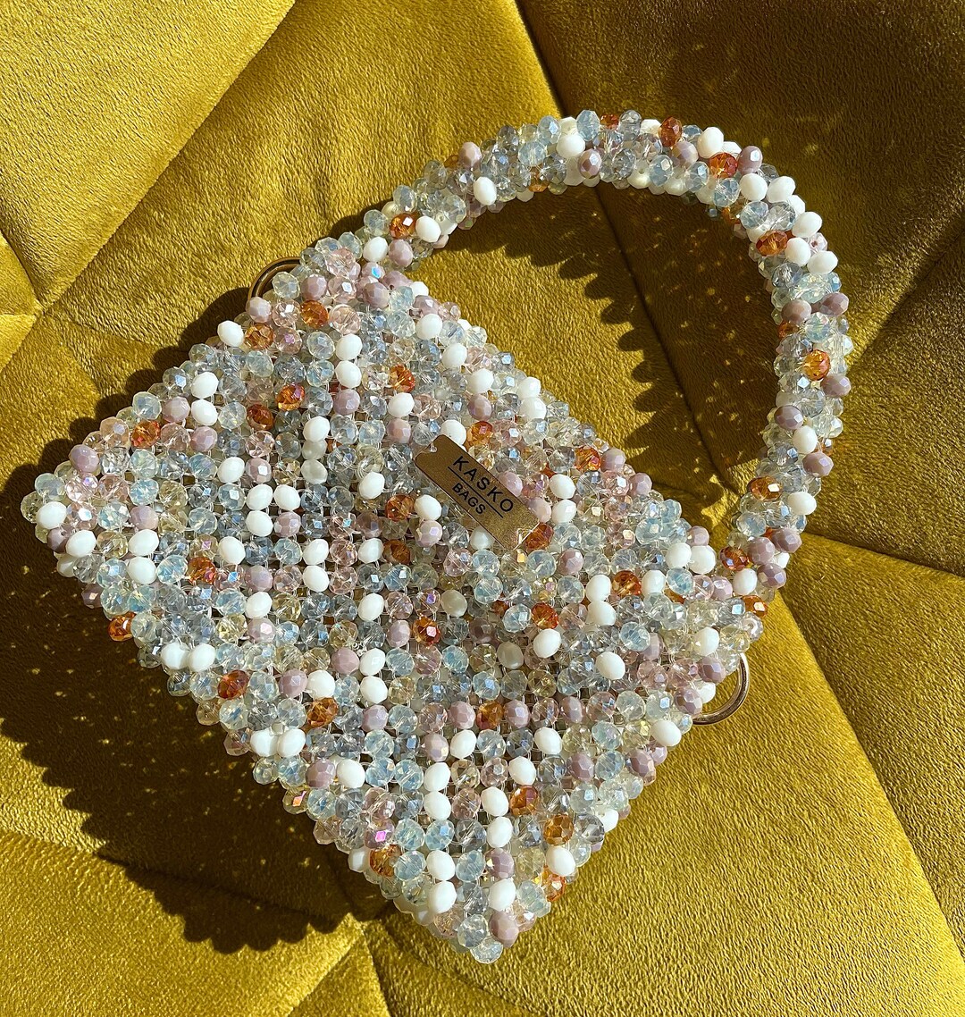 Crystal Bead Bag, Luxury Bead Bag, Women Bead Bag, Wedding Bag, Beaded ...