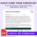 Childcare Tour Checklist PDF Digital Download Checklist Daycare Tours ...