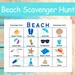 Printable Beach Scavenger Hunt, Summer Scavenger Hunt, Outdoor ...