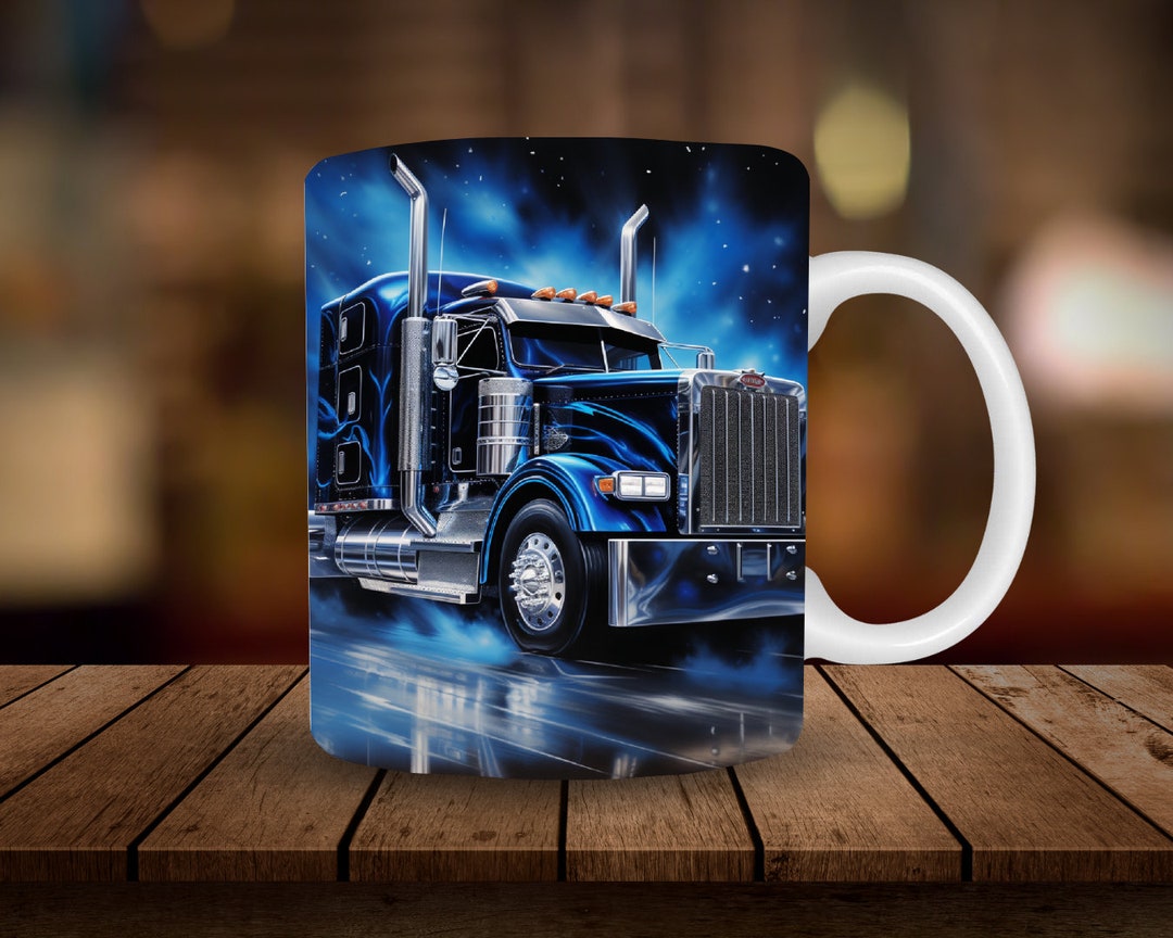 Semi Truck 11oz & 15oz Mug Wrap Design 3D Mug Sublimation Wrap Digital ...