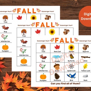 Printable Scavenger Hunt, Fall Scavenger Hunt, Outdoor Scavenger Hunt ...