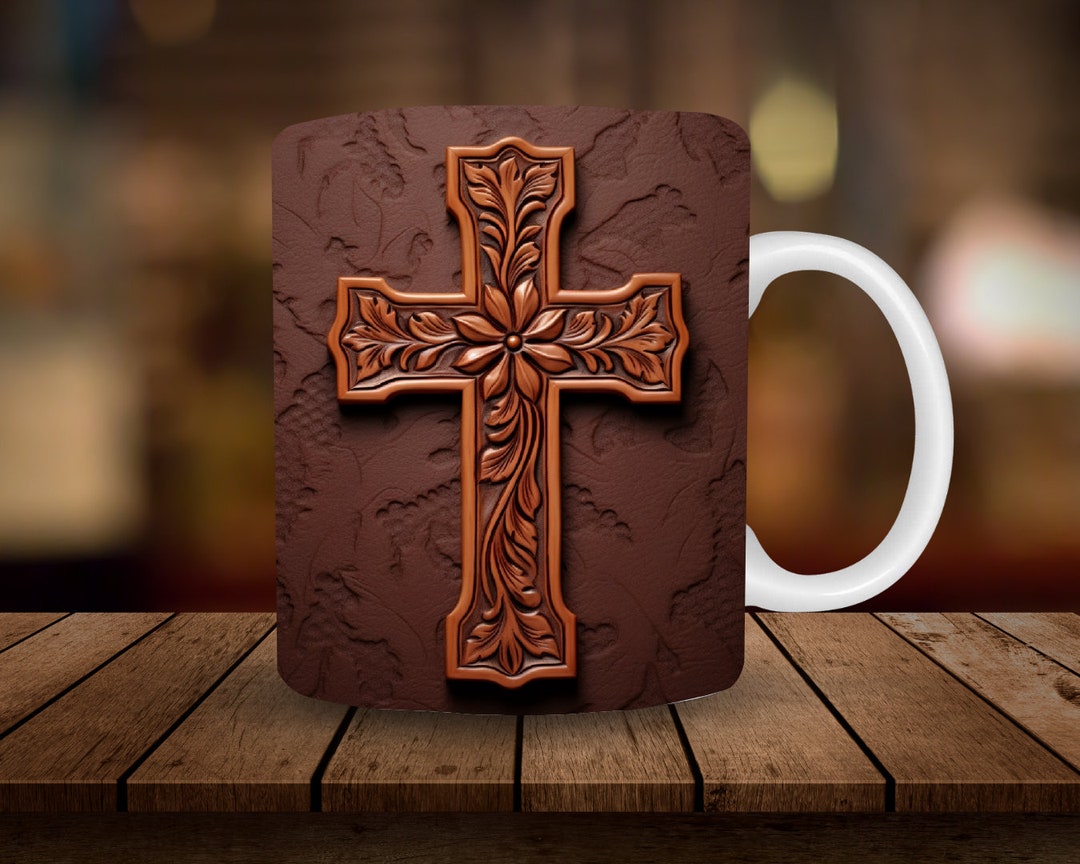 3D Cross Mug Sublimation 11oz, 15oz Mug Sublimation Wrap, Digital ...