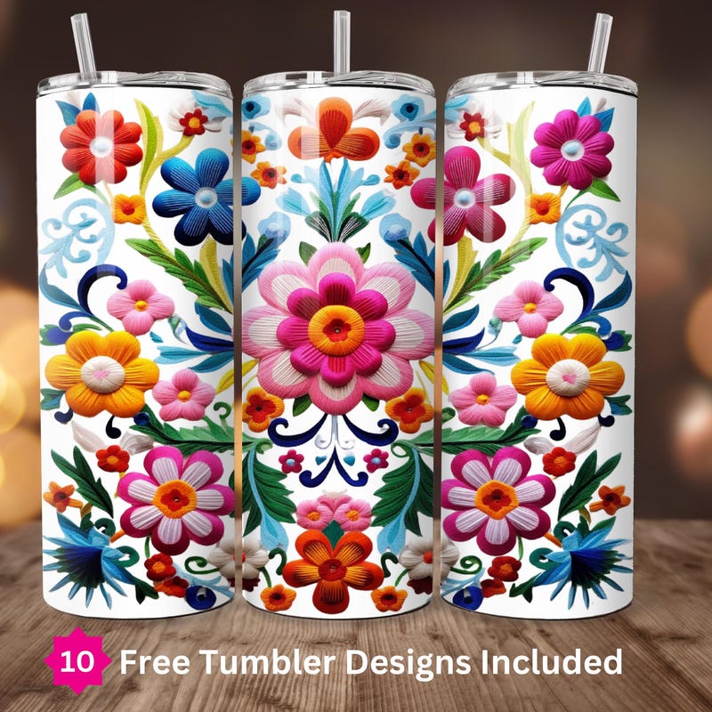 Mexican Flower Png Embroidered - Etsy