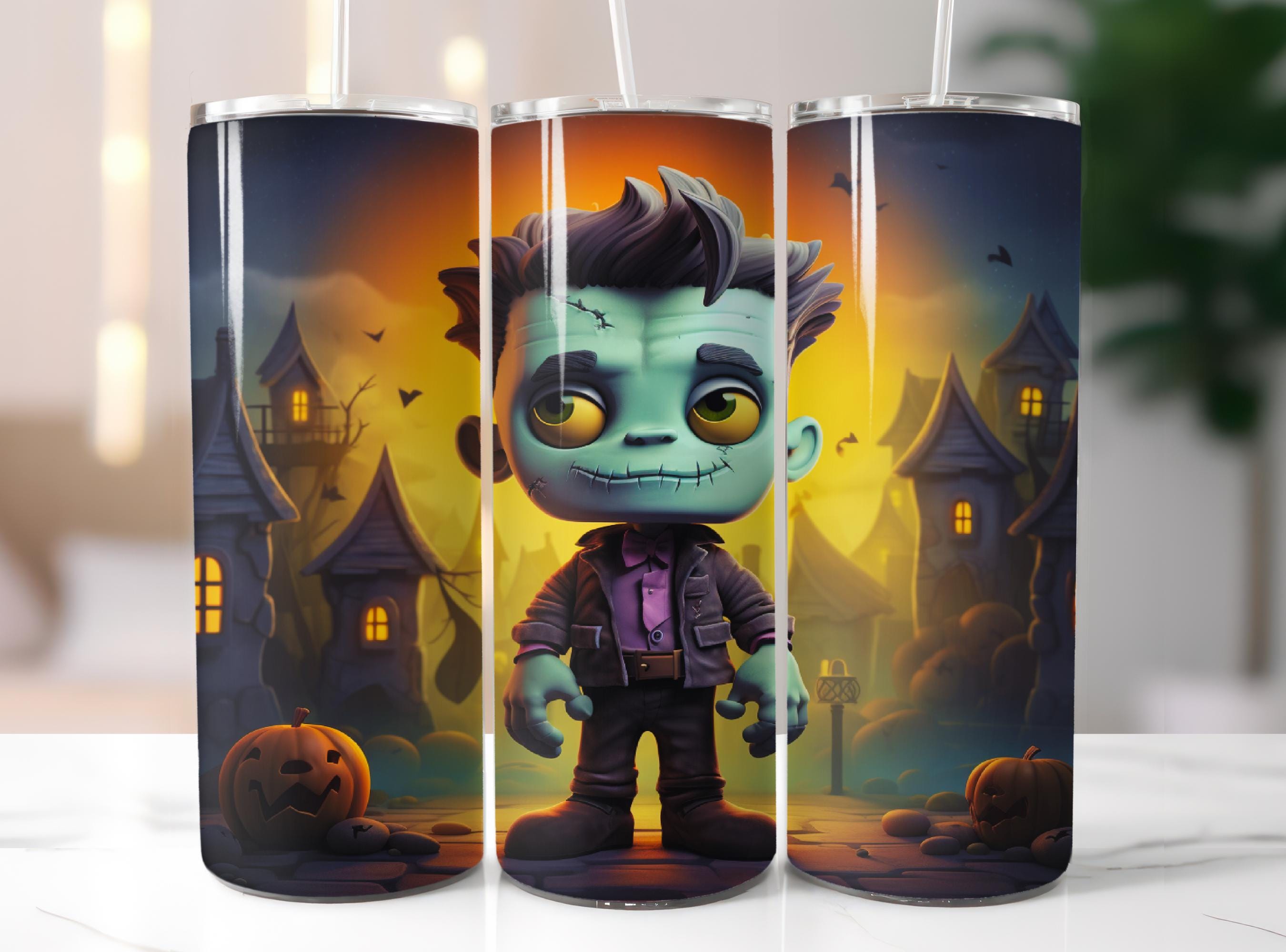 Frankenstein Tumbler Wrap 20oz Straight Sublimation Design Digital ...