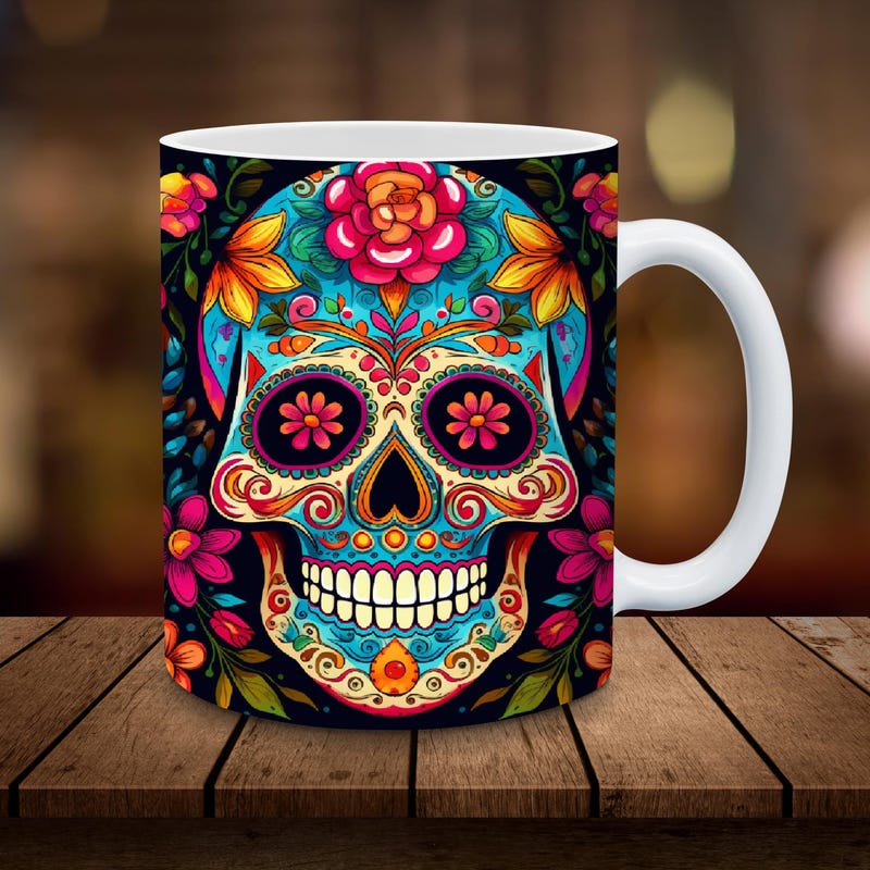 Sugar Skull Mug - Etsy