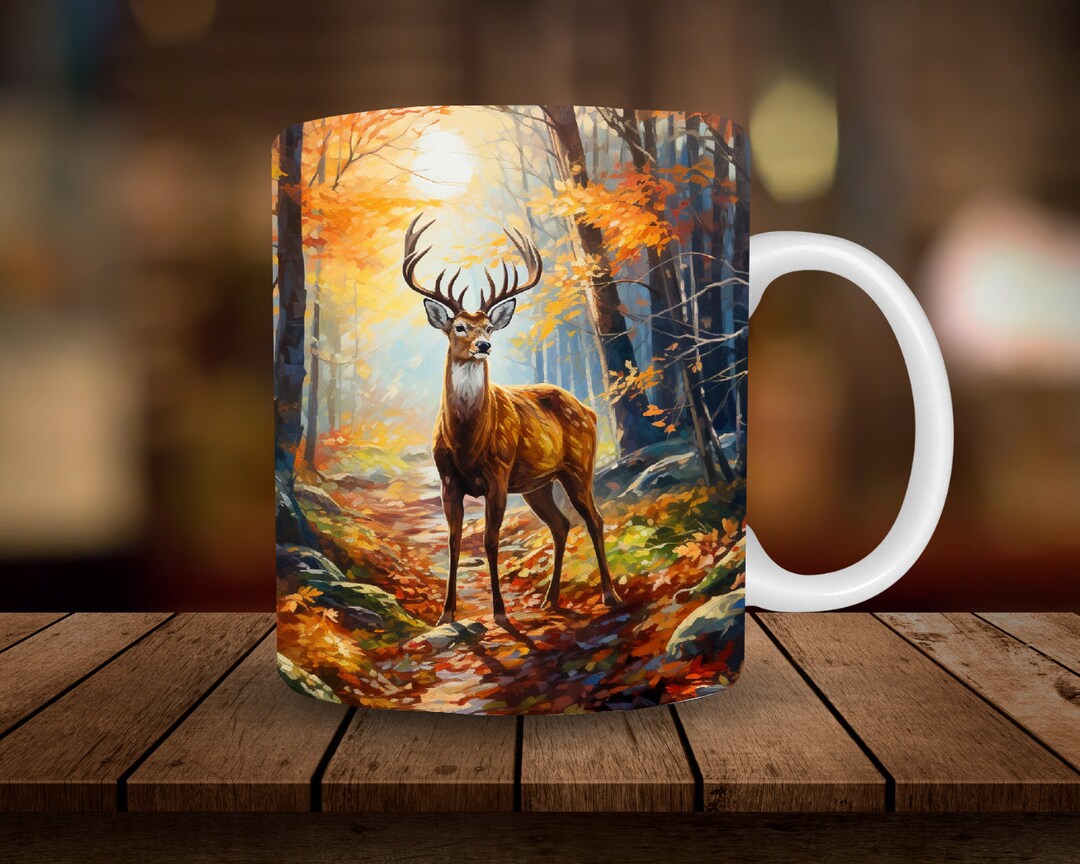 Deer in the Woods 11oz, 15oz Mug Sublimation Wrap, Digital Download ...