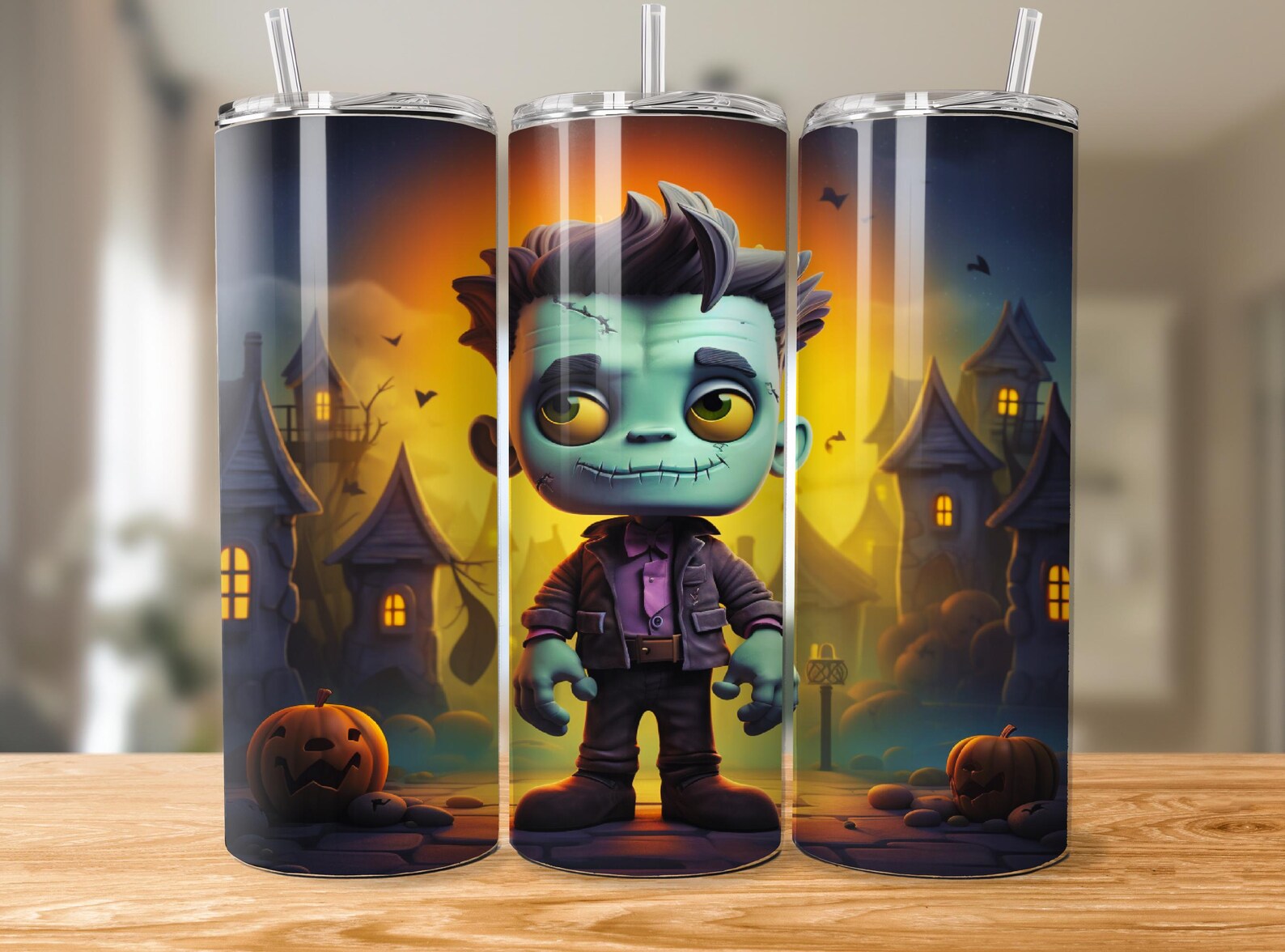 Frankenstein Tumbler Wrap 20oz Straight Sublimation Design Digital ...