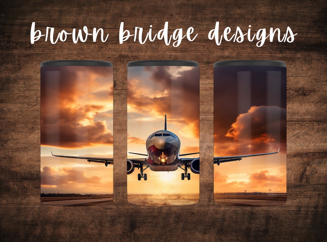 Airplane Taking off Brilliant Sky 4 in 1 Can Cooler Sublimation Wrap ...