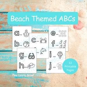 Printable Beach Themed Abcs, Beach Coloring Pages, Beach Vacation Fun ...