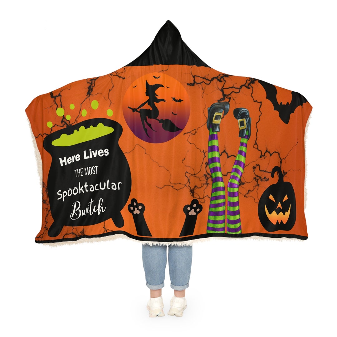 Spooktacular Bwitch Halloween Witch Snuggle Blanket Hoodie, Halloween ...