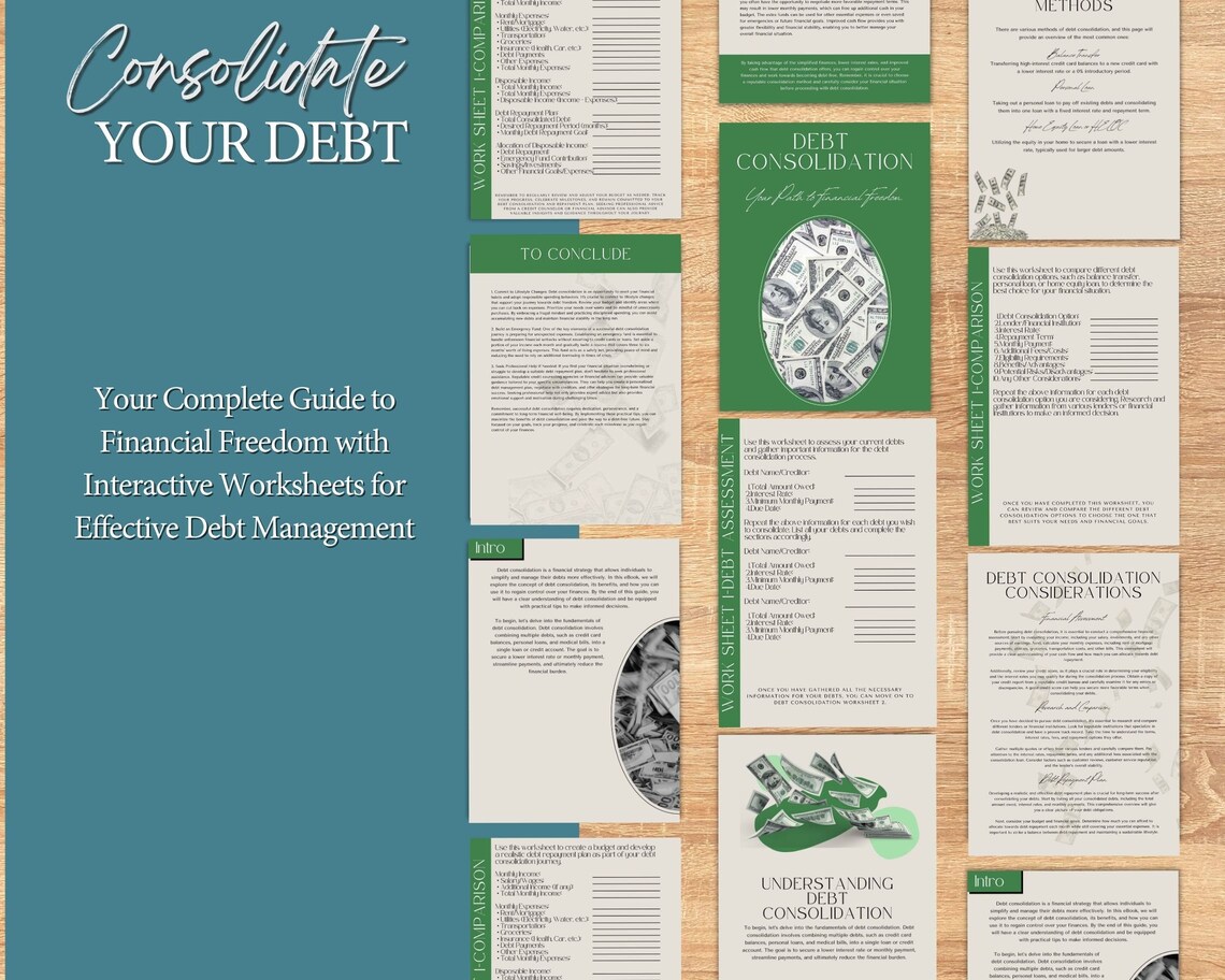 Debt Consolidation Guide & Worksheets: Money Management (printable) - Etsy