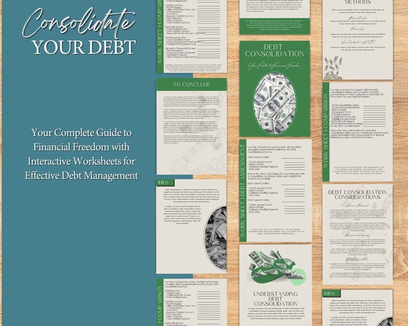 Printable Debt Consolidation Guide and Worksheets | Money Management ...