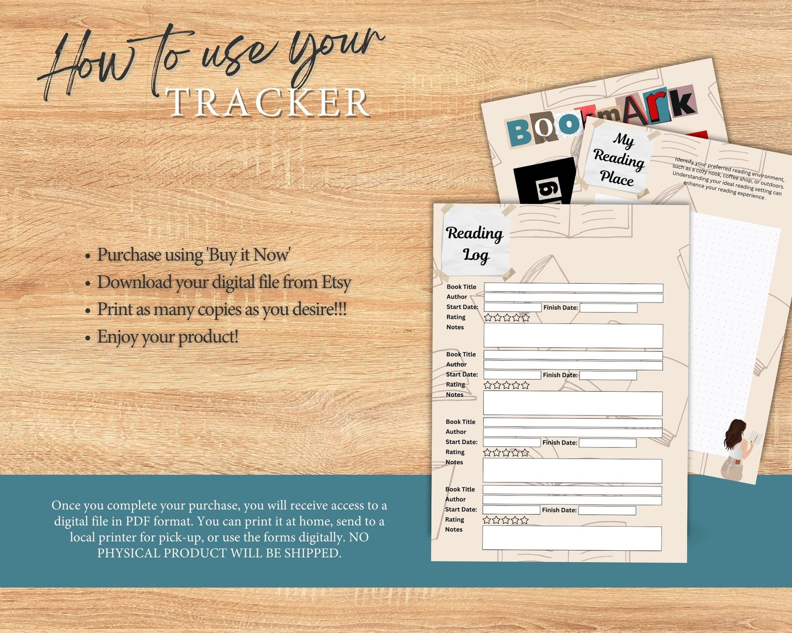Printable Reading Tracker: Book Log, Reading Goals (digital Download ...