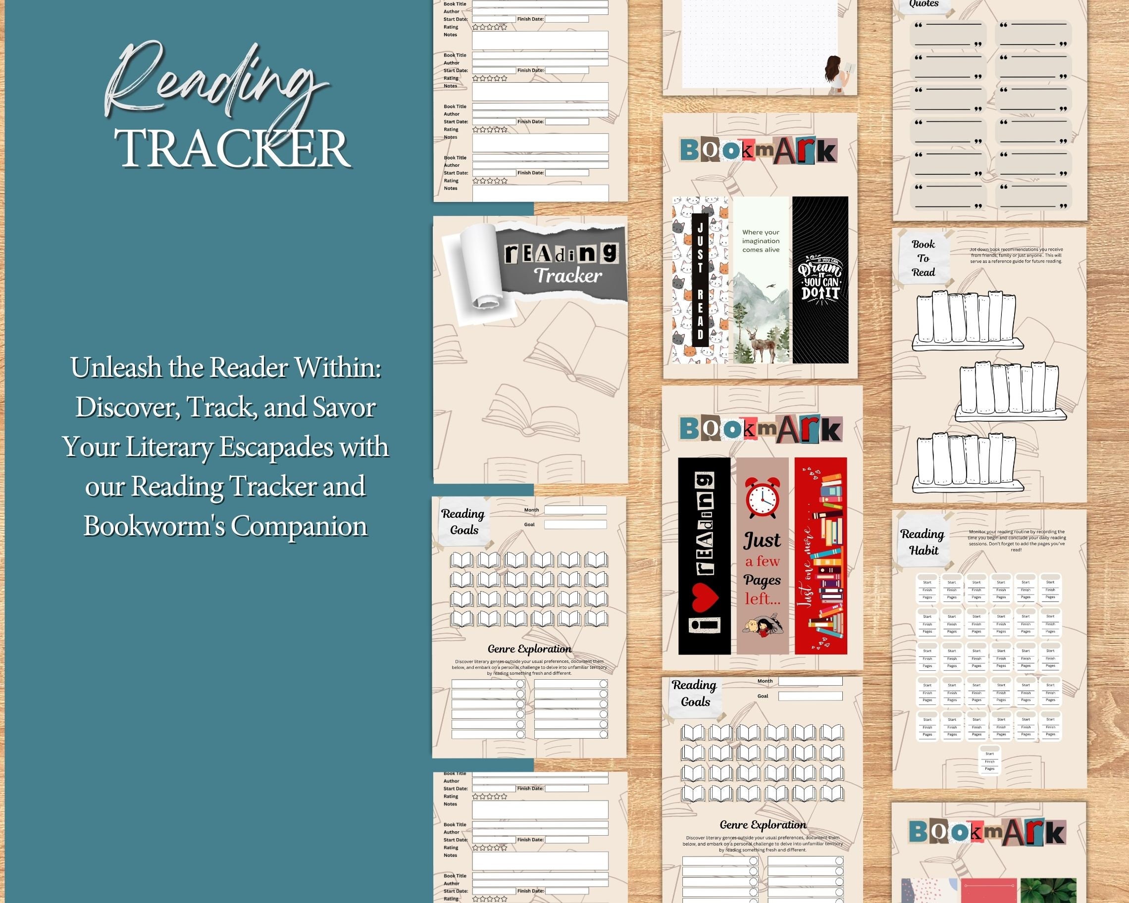 Printable Reading Log | Printable Book Tracker | Reading Tracker ...