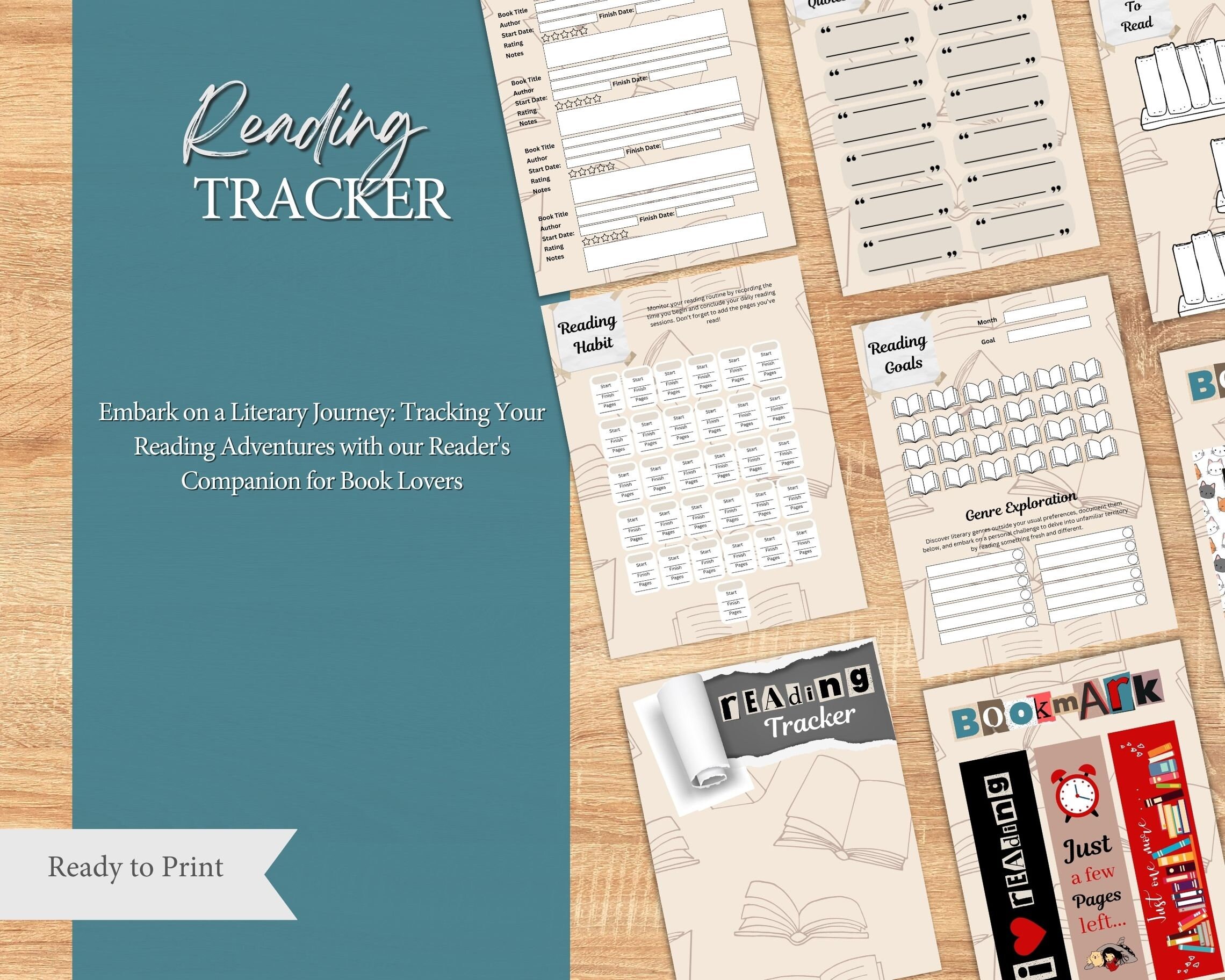 Printable Reading Log | Printable Book Tracker | Reading Tracker ...