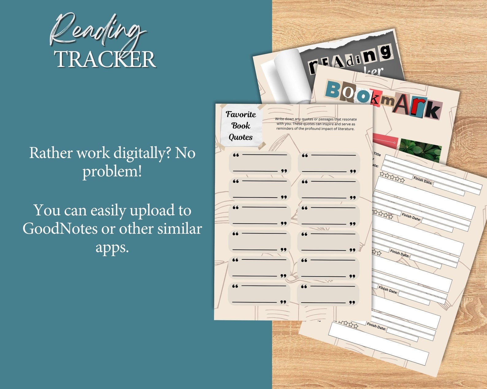 Printable Reading Tracker: Book Log, Reading Goals (digital Download ...