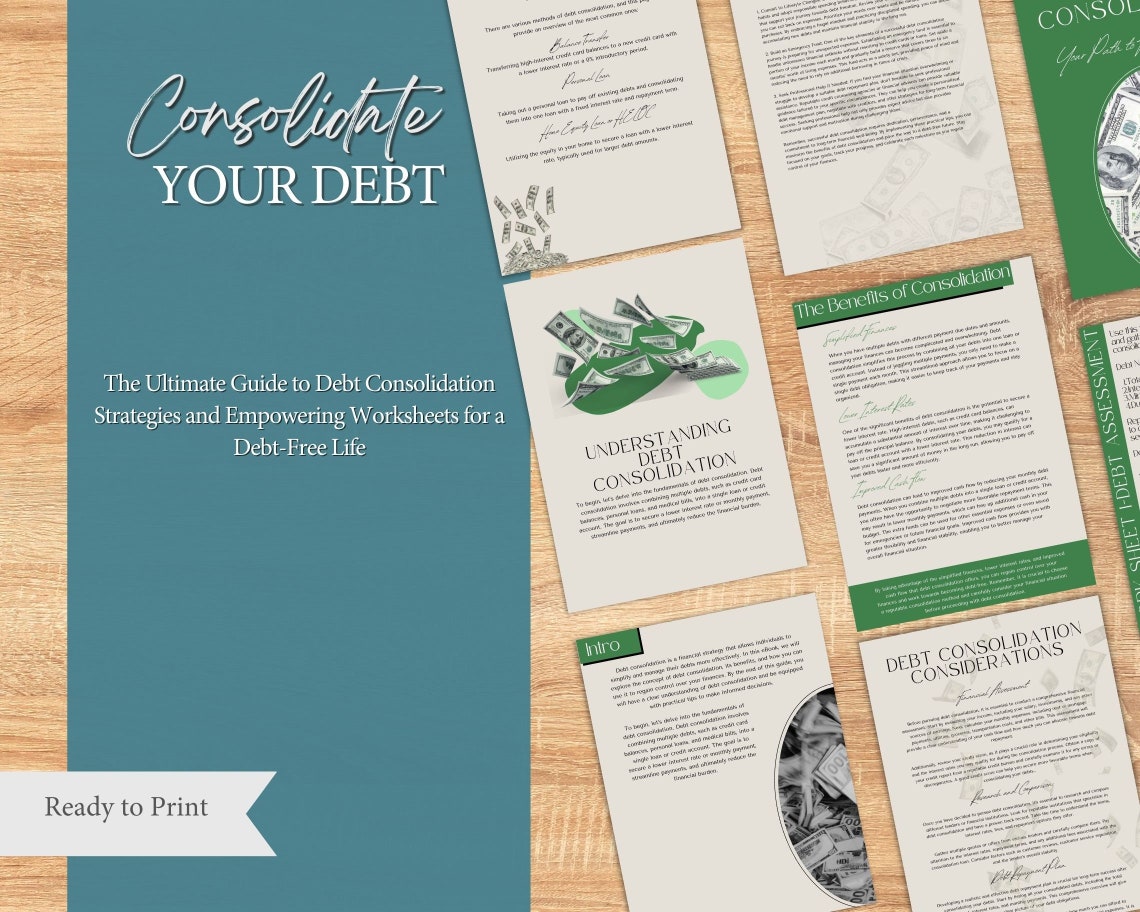 Debt Consolidation Guide & Worksheets: Money Management (printable) - Etsy