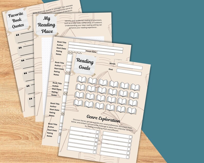 Printable Reading Tracker: Book Log, Reading Goals (digital Download ...