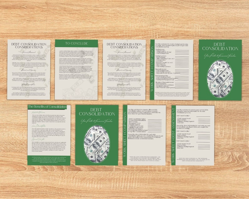 Printable Debt Consolidation Guide and Worksheets | Money Management ...