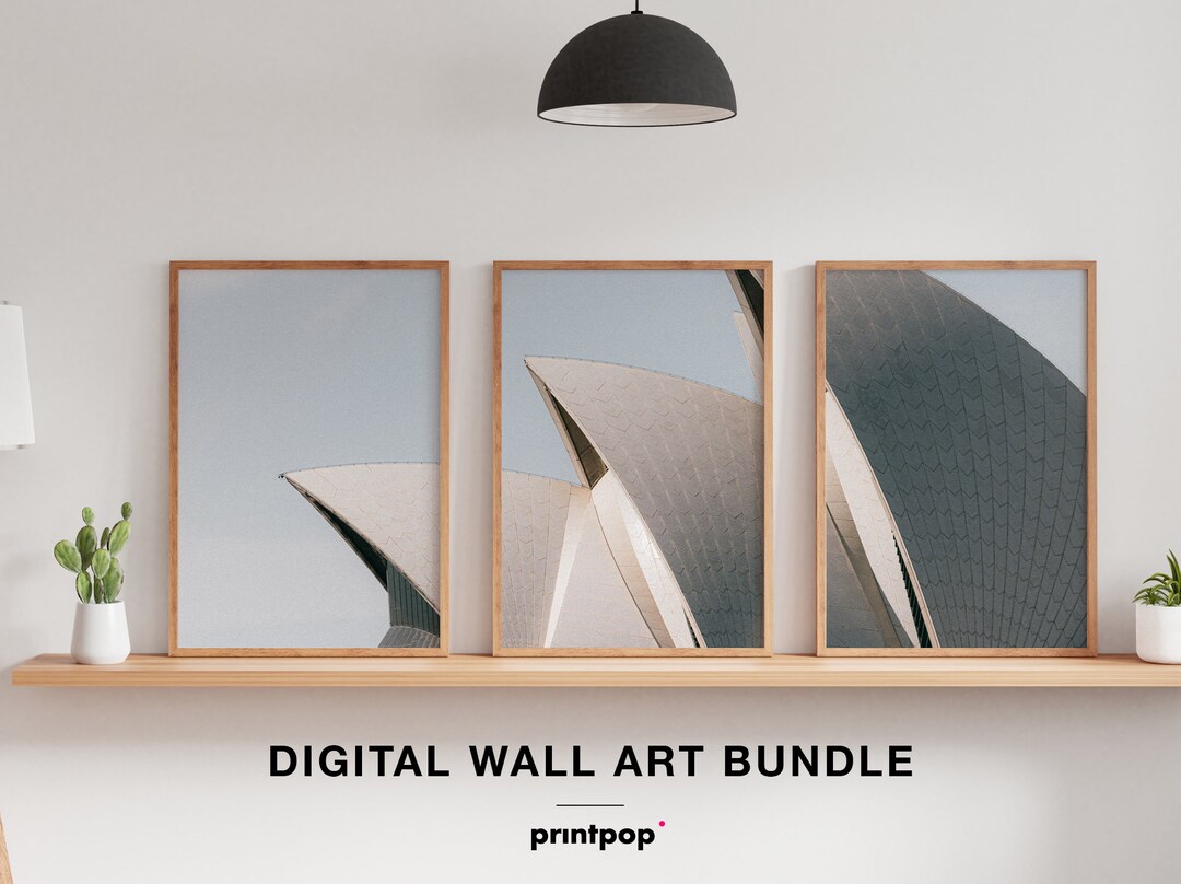 Opera House Poster Set Architectural Masterpiece Photography Blue Sky ...