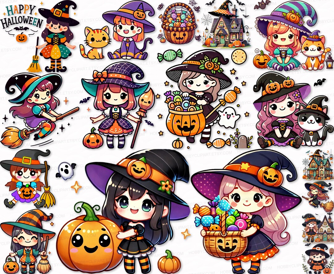 Cute Halloween Clipart Bundle 28 PNG SVG Files Digital Download Images ...