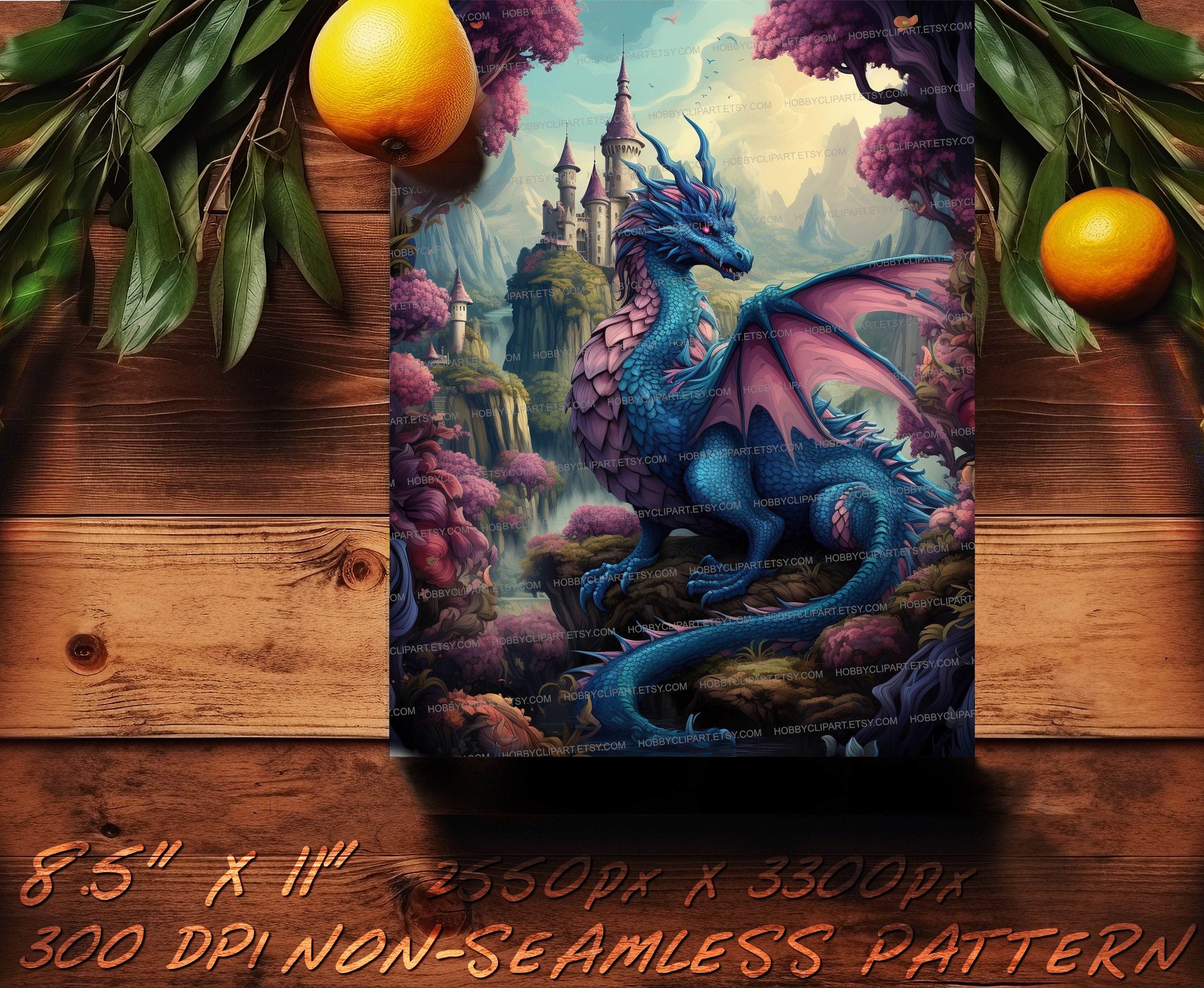 Dragon Digital Paper Set: Printable Scrapbook Kit (digital Download) - Etsy