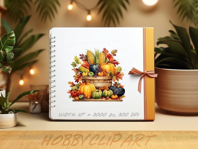 Watercolor Thanksgiving Clipart Set: Fall Harvest Illustrations (PNG ...