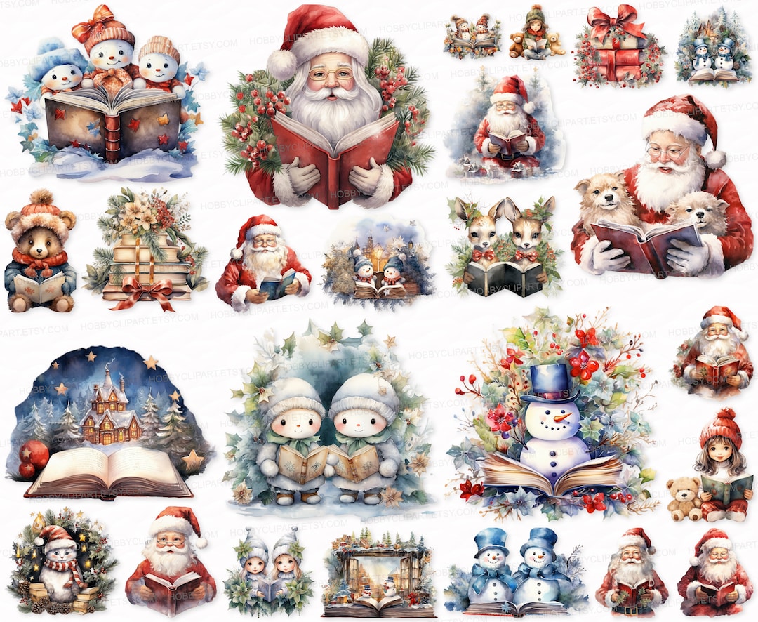 Christmas Book PNG SVG Clipart Transparent Background Instant Digital ...