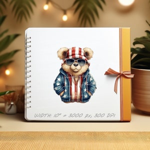 Patriotic Teddy Bear Clipart Set Patriotic Clip Art Teddy Bear ...