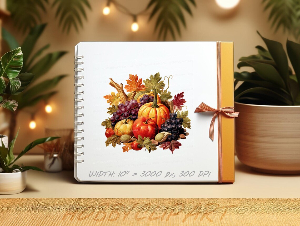 Watercolor Thanksgiving Clipart Set: Fall Harvest Illustrations (PNG ...