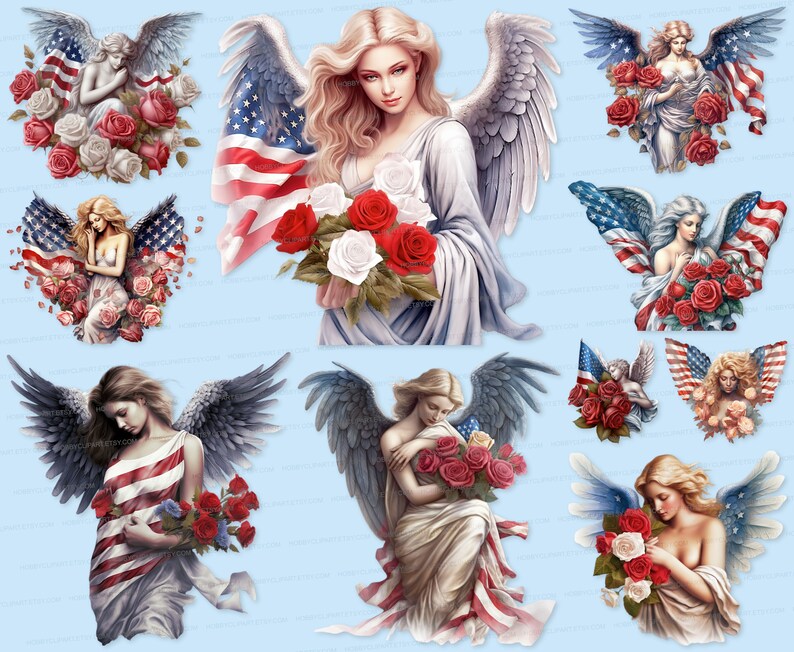 Angel PNG SVG, Independence Day Patriotism Photorealistic Clipart ...