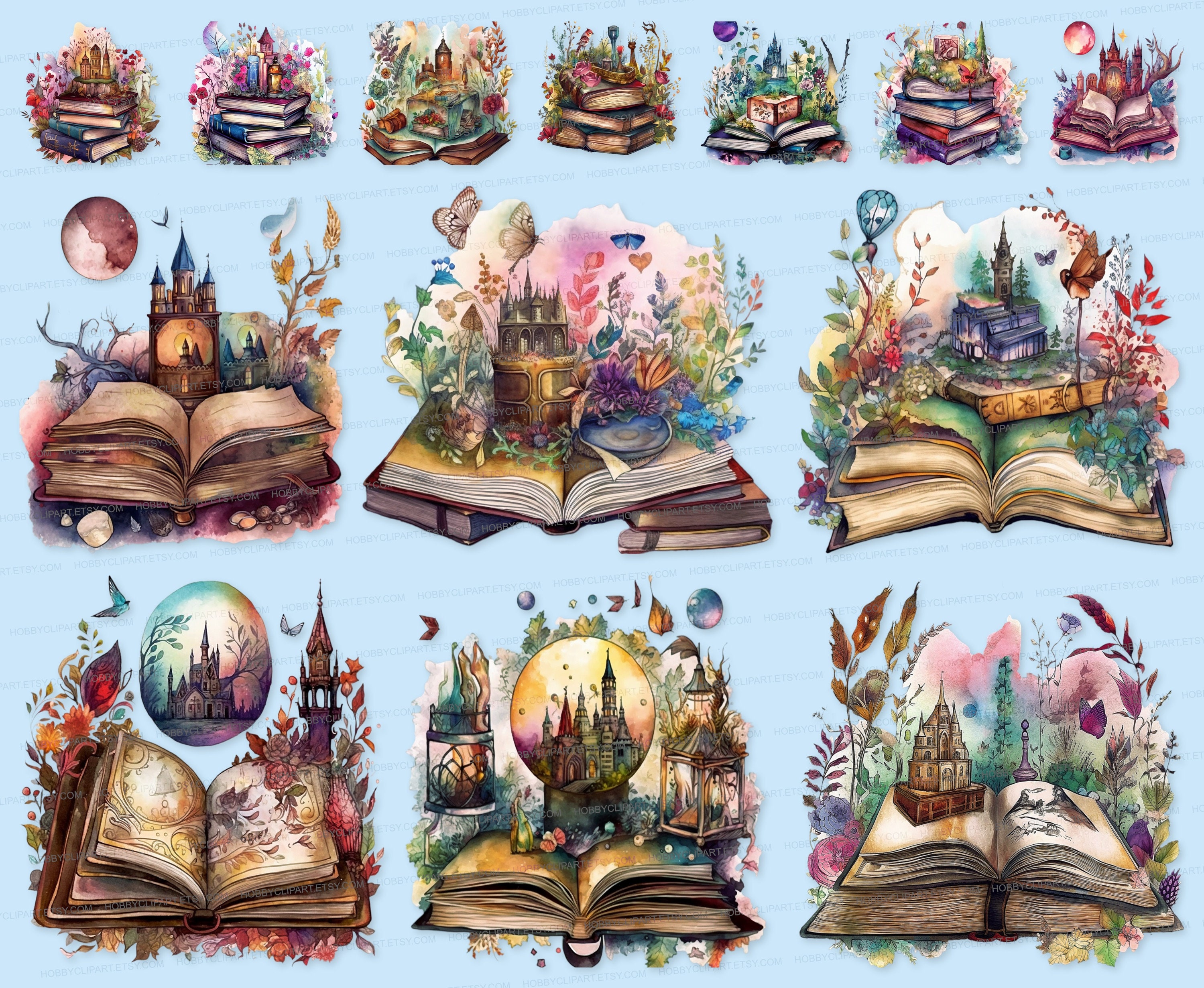 Mystical Book Clipart Bundle: 23 PNG SVG Designs (digital Download ...