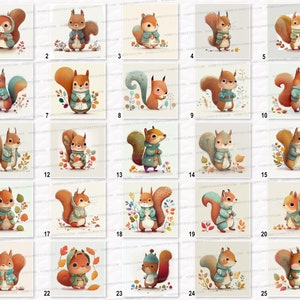 25 Squirrel Watercolor Clipart JPG Junk Journal Kit Scrapbook Papers ...