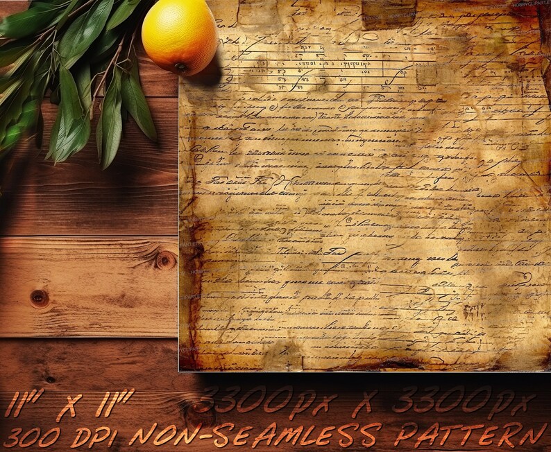 25 Antique Manuscript Paper Textures: Printable Scrapbook Paper ...