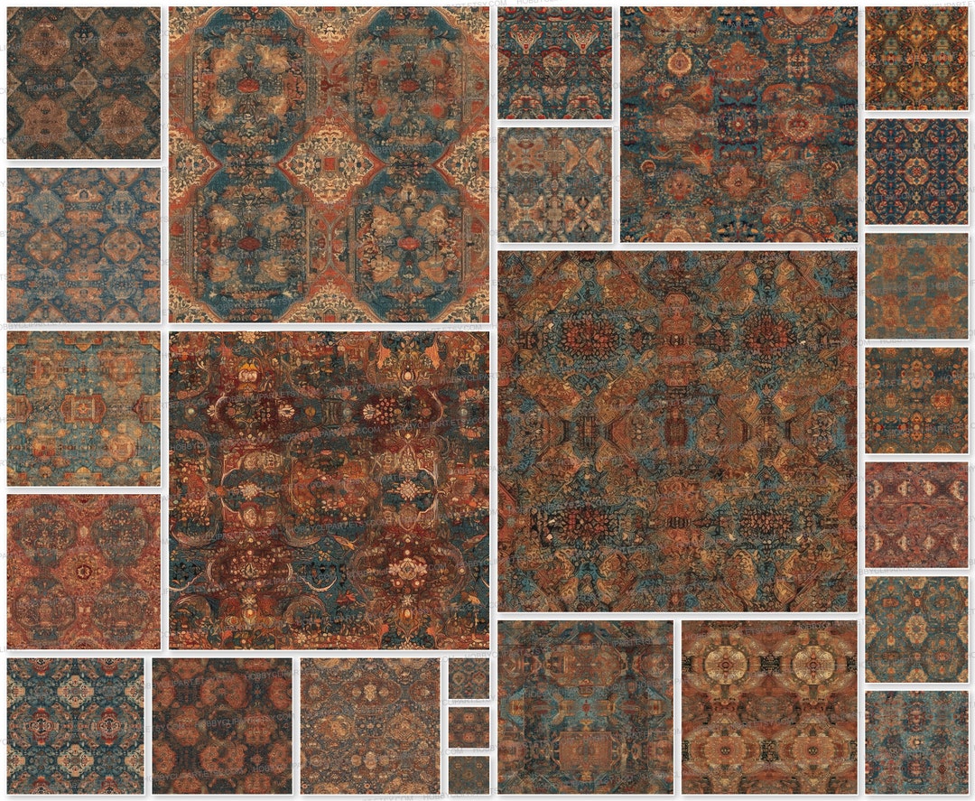 Persian Style Digital Paper: Seamless Scrapbook Patterns (commercial ...