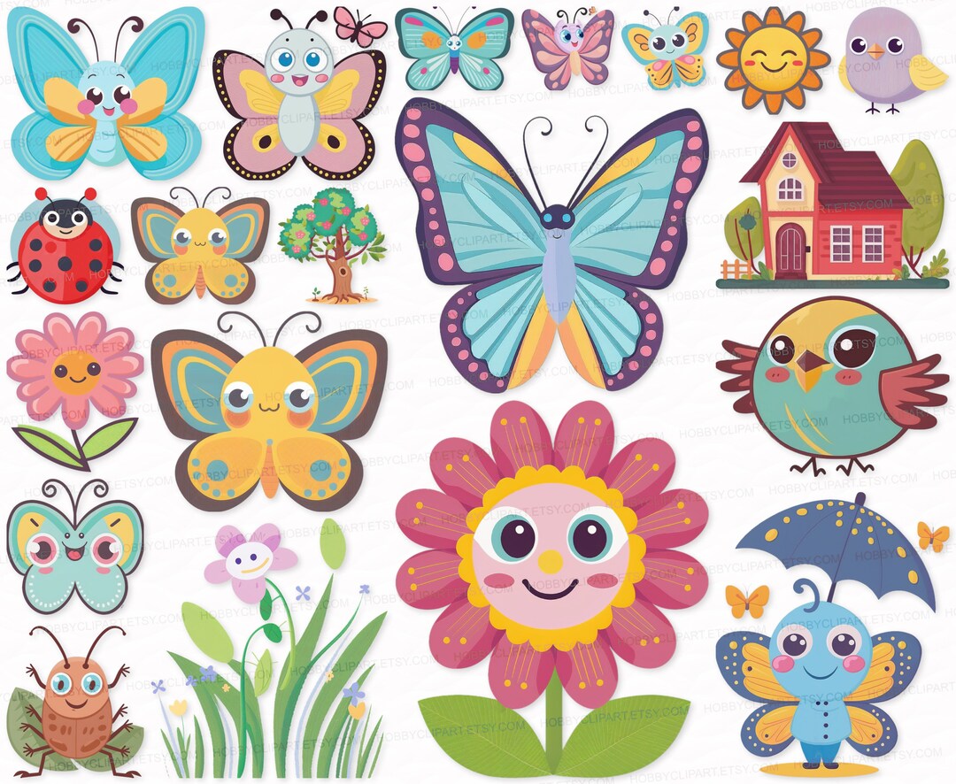 Butterfly Clipart Bundle, Insect Graphics (digital Download) - Etsy