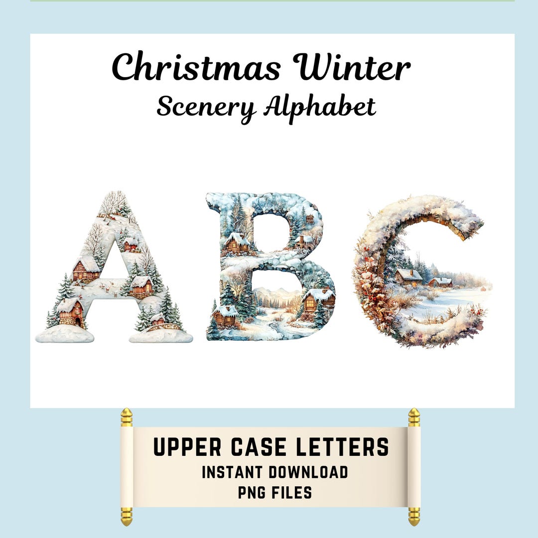 Christmas Winter Scenery Alphabet| Christmas A-Z Instant Digital ...