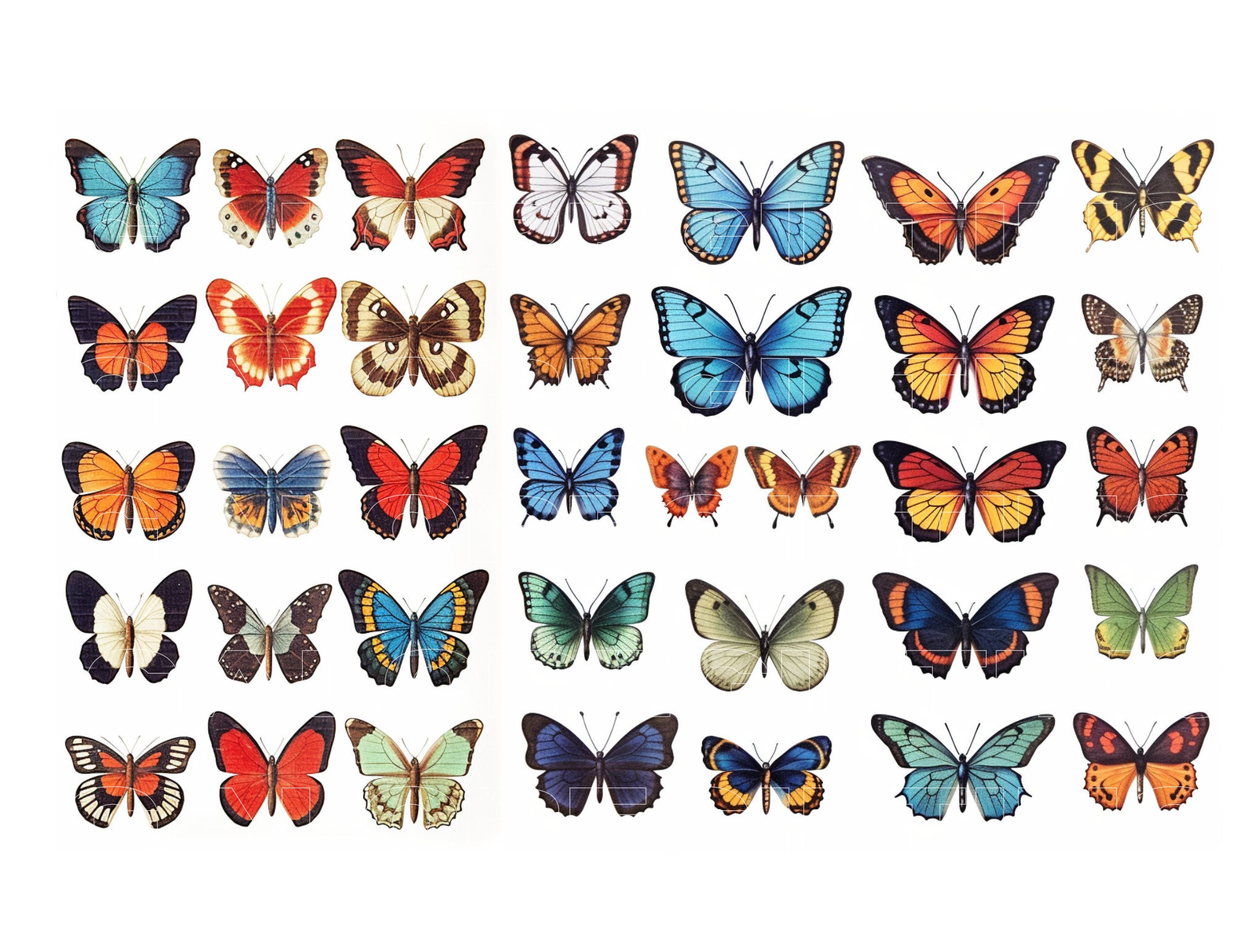 Butterfly Fussy Cut Printable Fussy Cuts Sticker Pages Cricut Pages ...