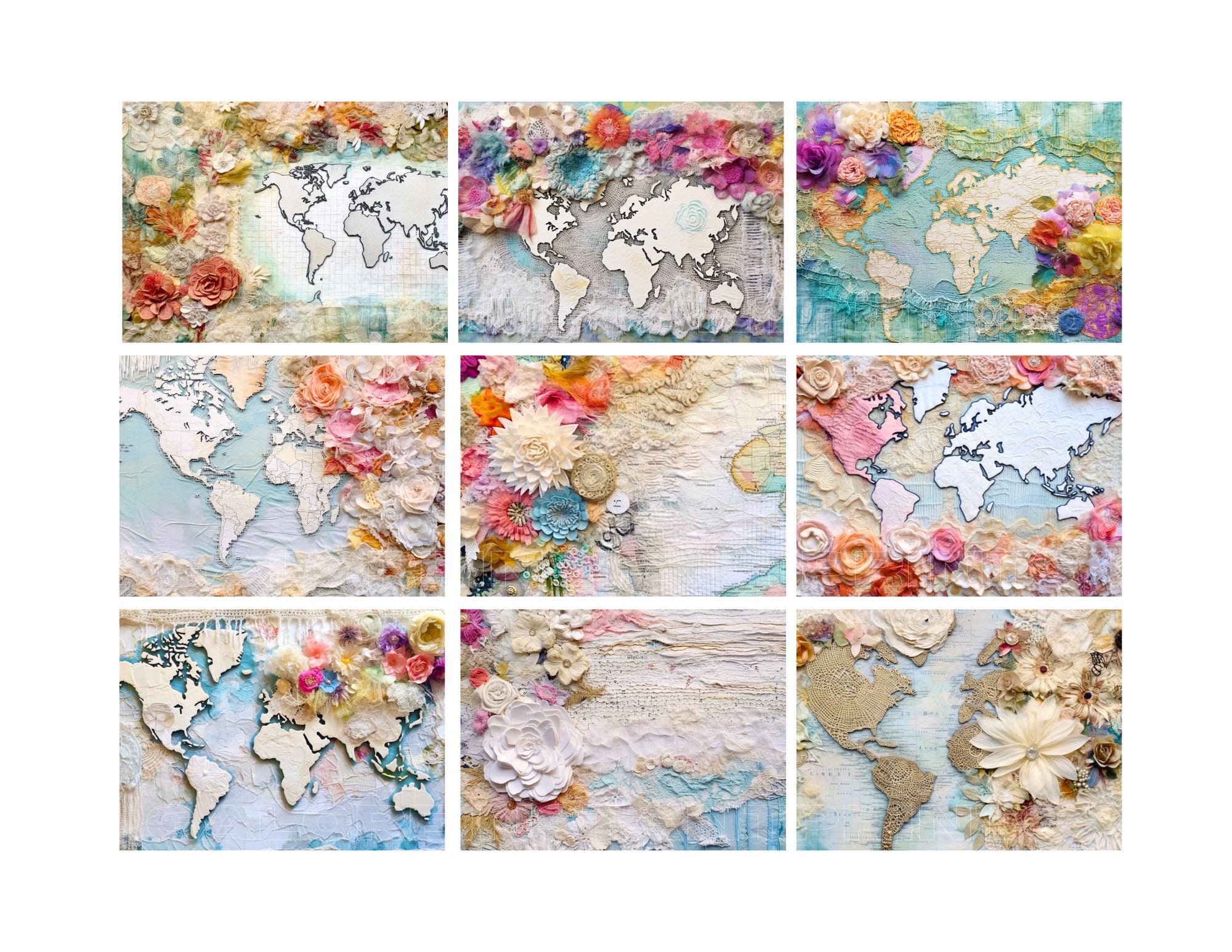 World Map Junk Journal Kit Map Journal Kit Scrapbooking Printable ...