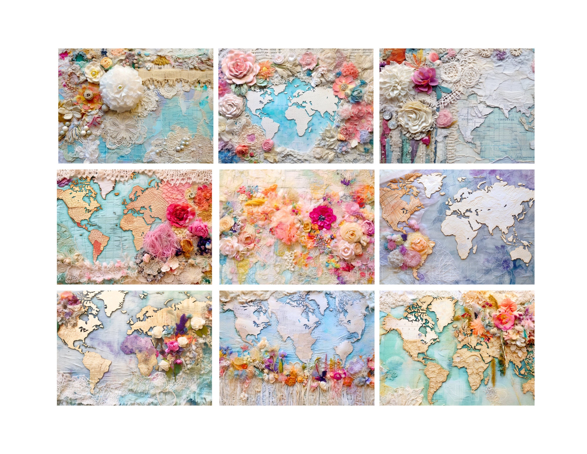 World Map Junk Journal Kit Map Journal Kit Scrapbooking Printable ...