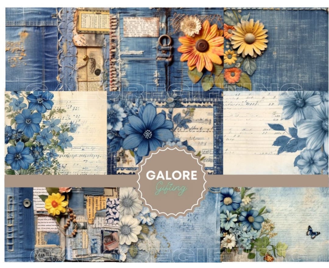 Denim Journal Kit Denim Starter Journal Kit Blue Journal Denim Theme ...