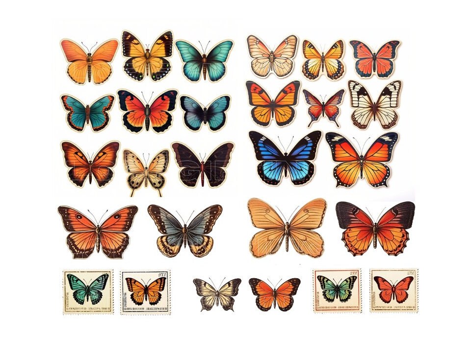 Butterfly Fussy Cut Printable Fussy Cuts Sticker Pages Cricut Pages ...