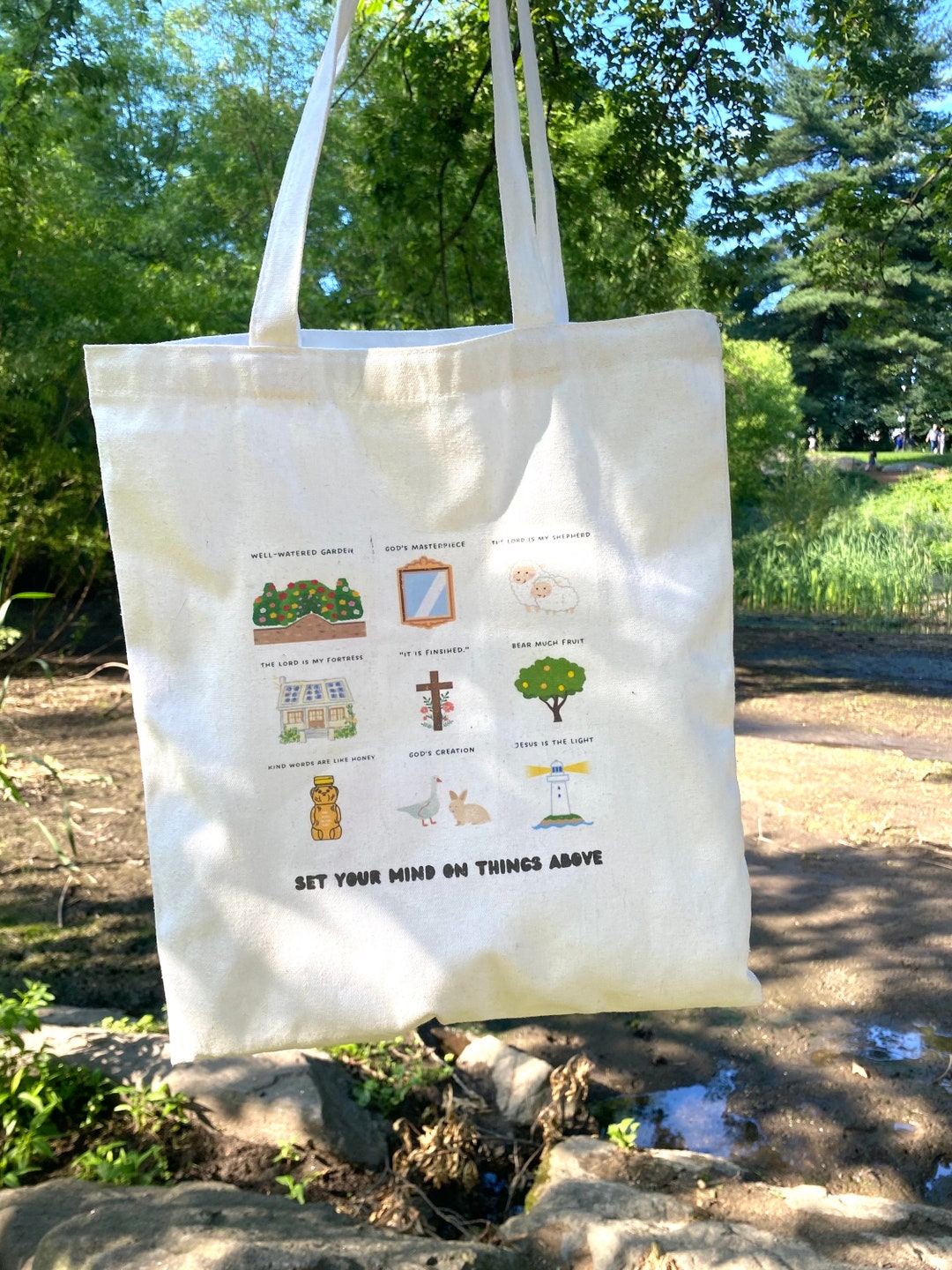 Faded Vintage Style Bible Verse Tote Bag | Christian Tote Bag | Tote ...