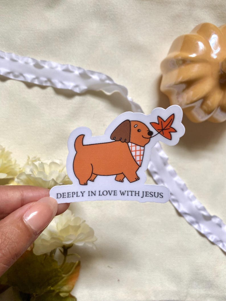 In Love With Jesus Dachshund Sticker | Christian Stickers | Bible ...