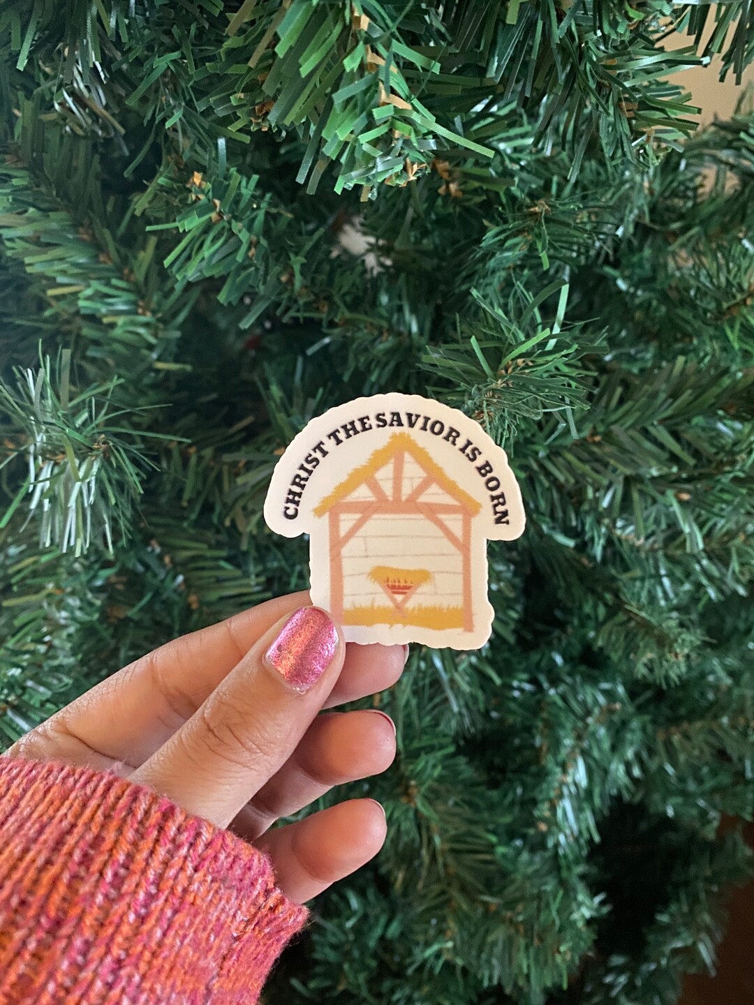 Christ the Savior is Born Stickers Christmas Stickers - Etsy