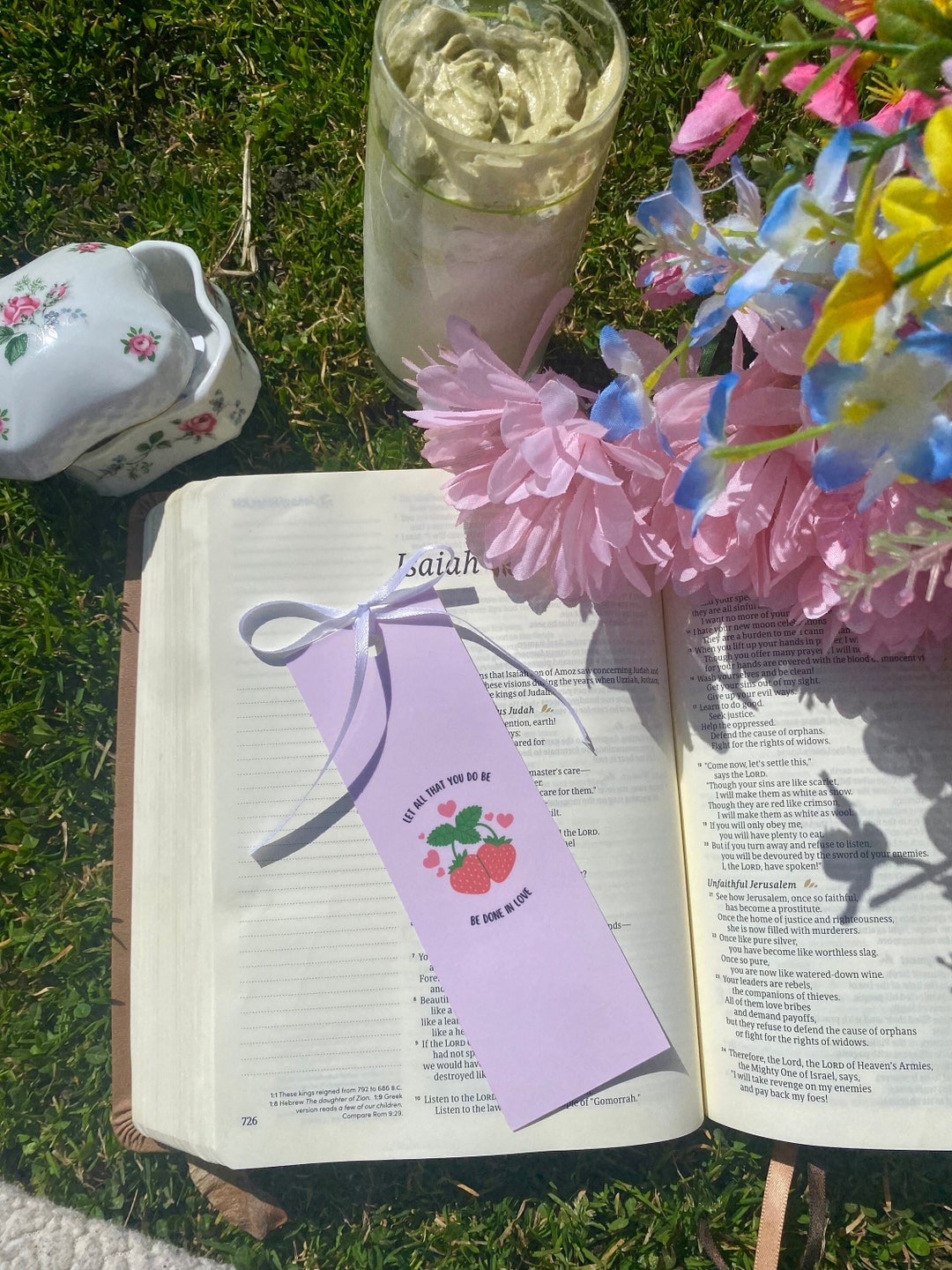 1 Corinthians 16:14 Bow Bookmark | Bookmarks | Christian Bookmarks ...