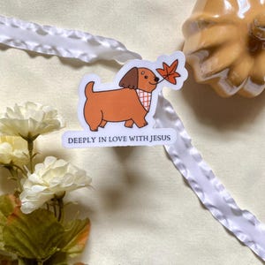 In Love With Jesus Dachshund Sticker | Christian Stickers | Bible ...