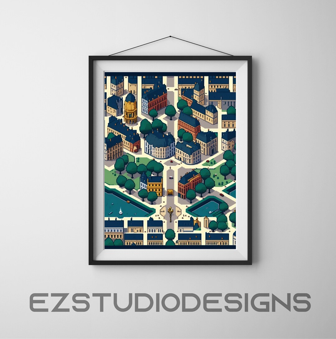 Paris in Pixels: A 2D Map Design V1 - Etsy