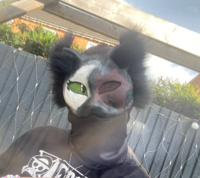 Plastic Furry Therian Costume Cat Mask Black and White - Etsy