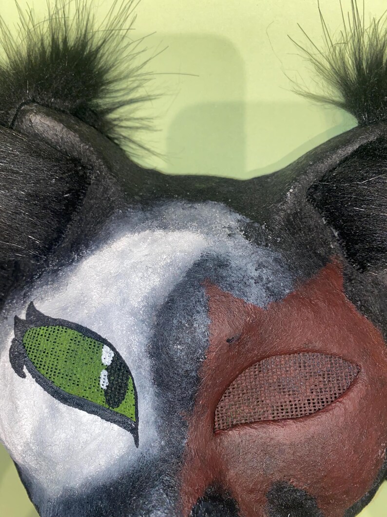 Plastic Furry Therian Costume Cat Mask Black and White - Etsy